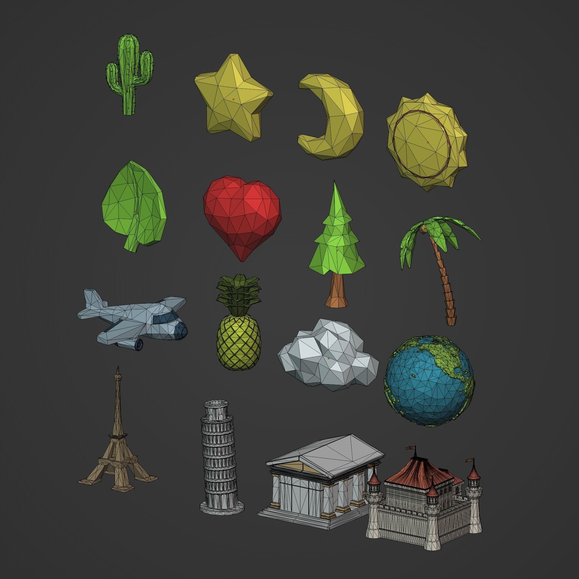 3D model Polygonal Cartoon Pack VR / AR / low-poly | CGTrader