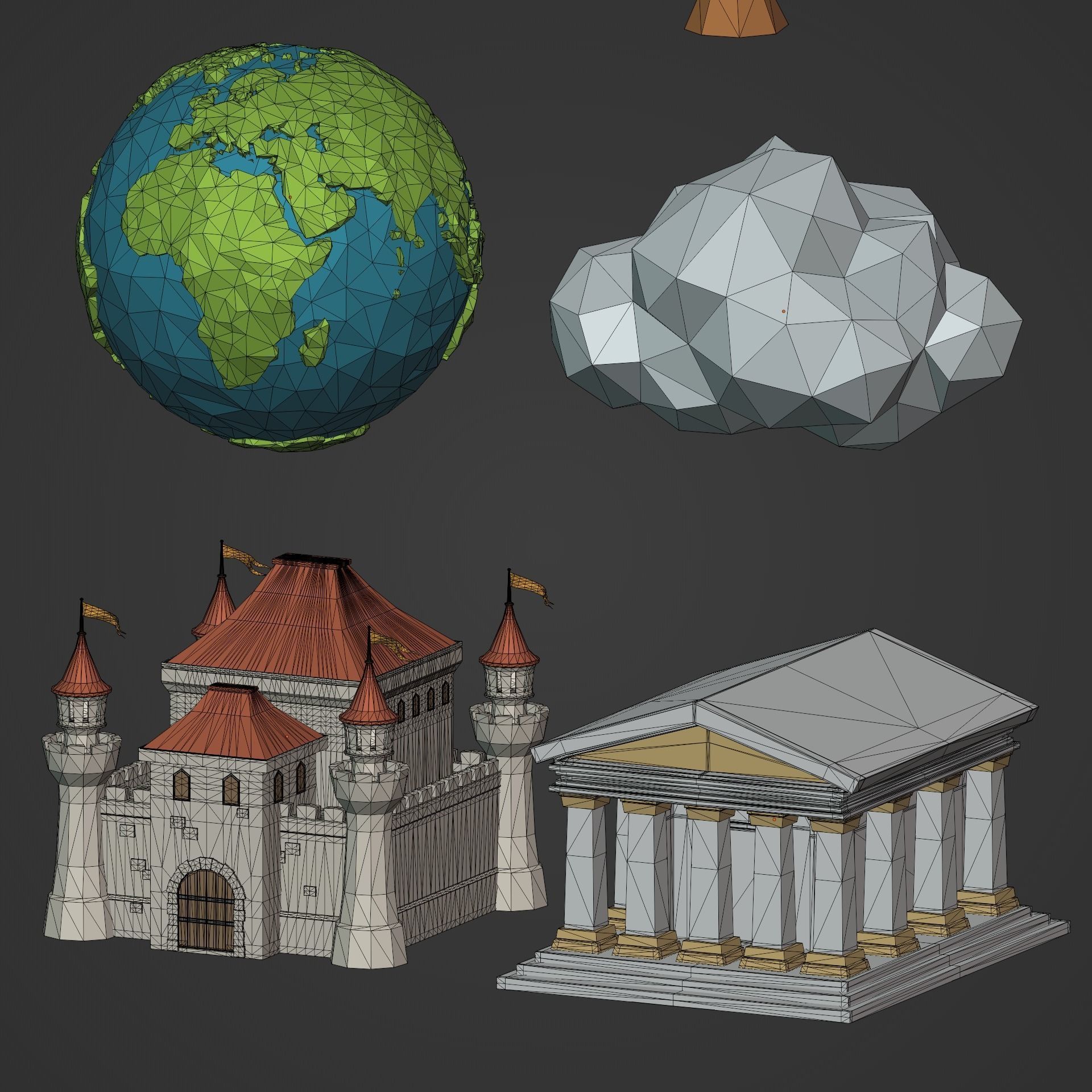 3D model Polygonal Cartoon Pack VR / AR / low-poly | CGTrader