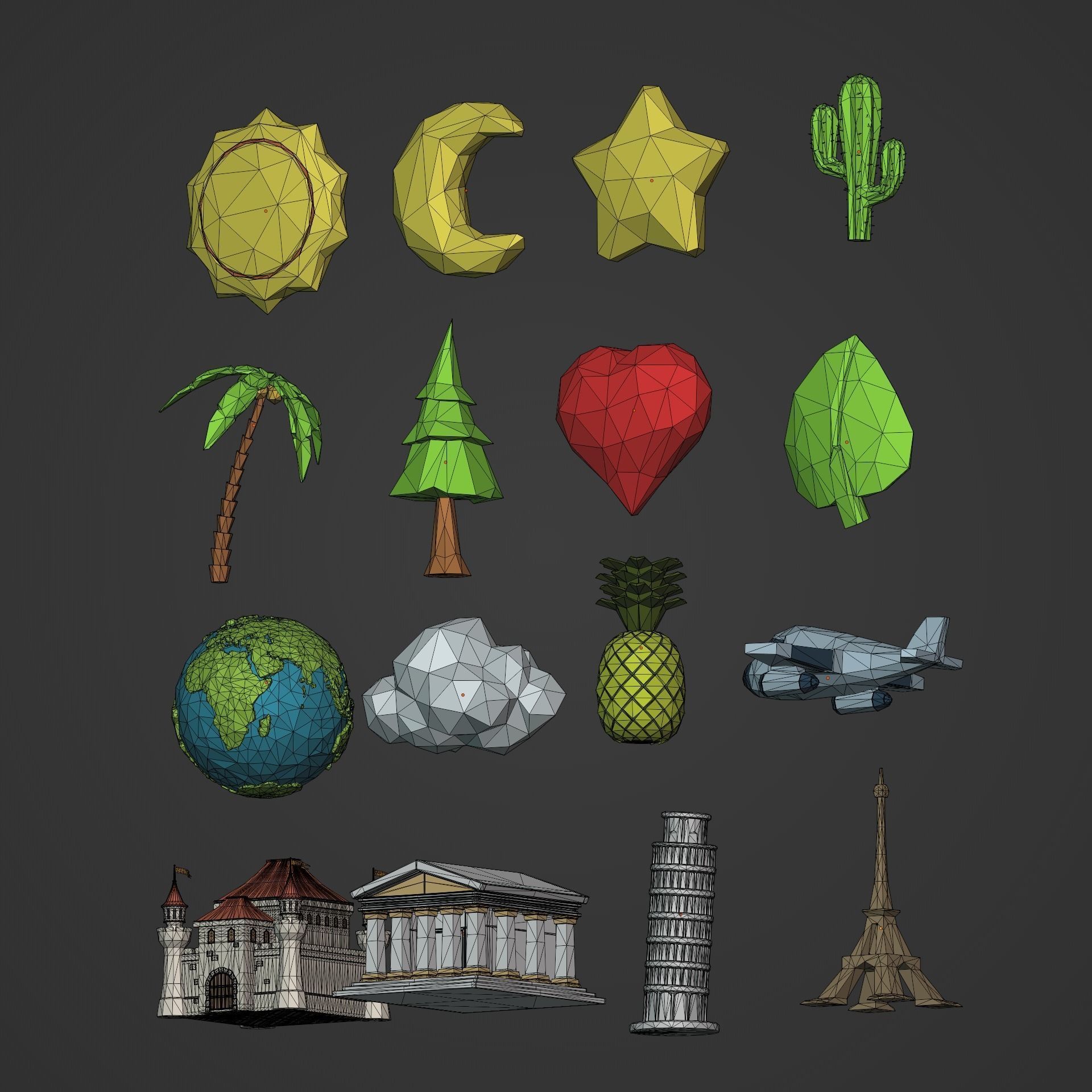 3D model Polygonal Cartoon Pack VR / AR / low-poly | CGTrader