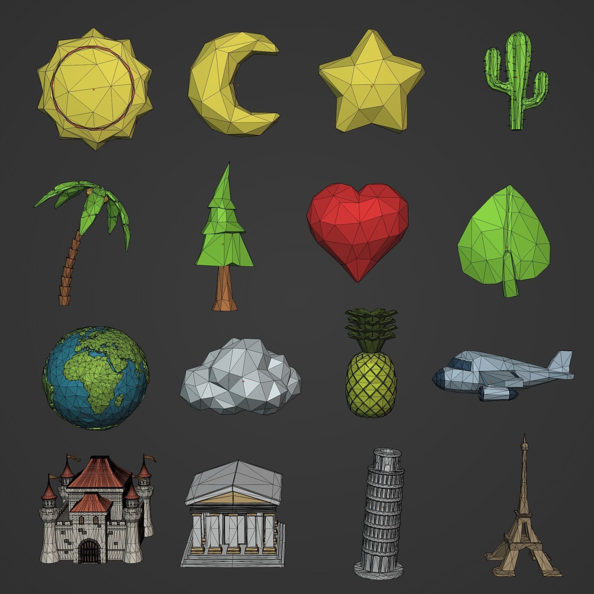 3D model Polygonal Cartoon Pack VR / AR / low-poly | CGTrader