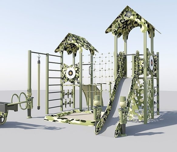 Playground in military style 3D model | CGTrader
