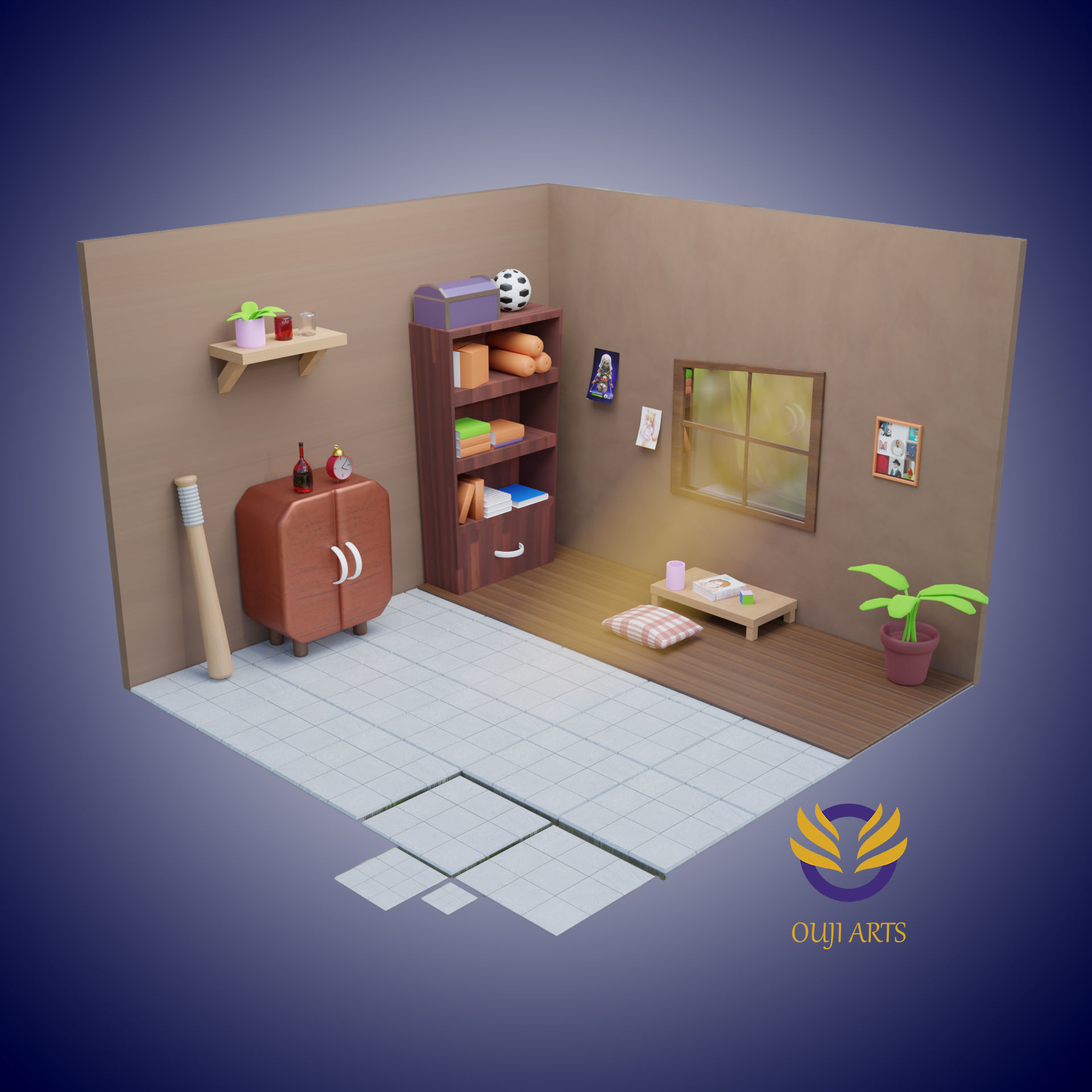 Mobile Game Room Level Design free VR / AR / low-poly 3D model | CGTrader