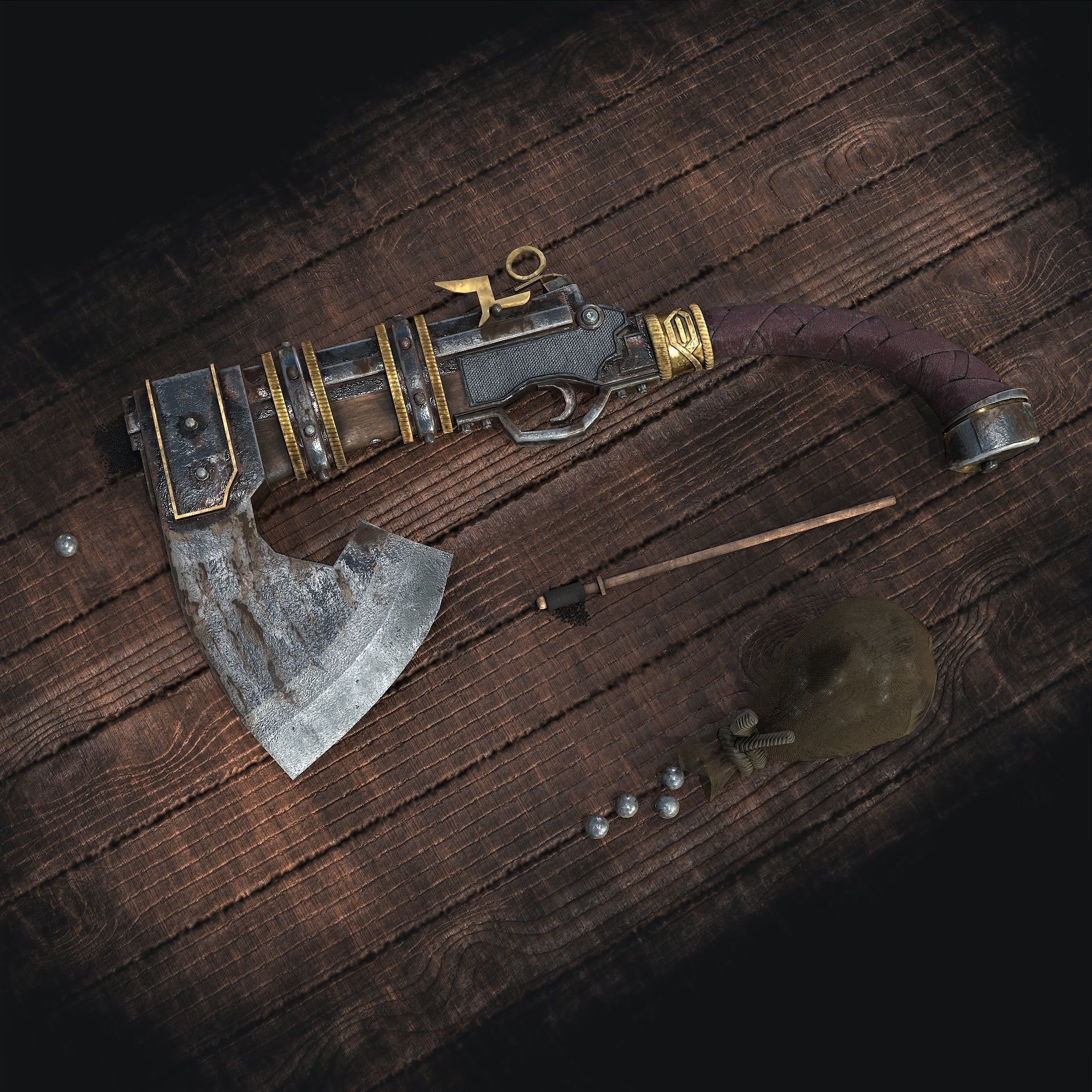 3D model AXEGUN V2 VR / AR / low-poly | CGTrader