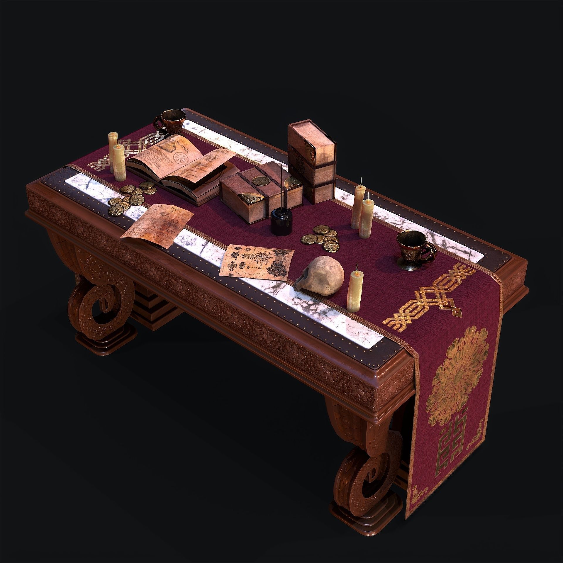3D model Medieval Table VR / AR / low-poly | CGTrader