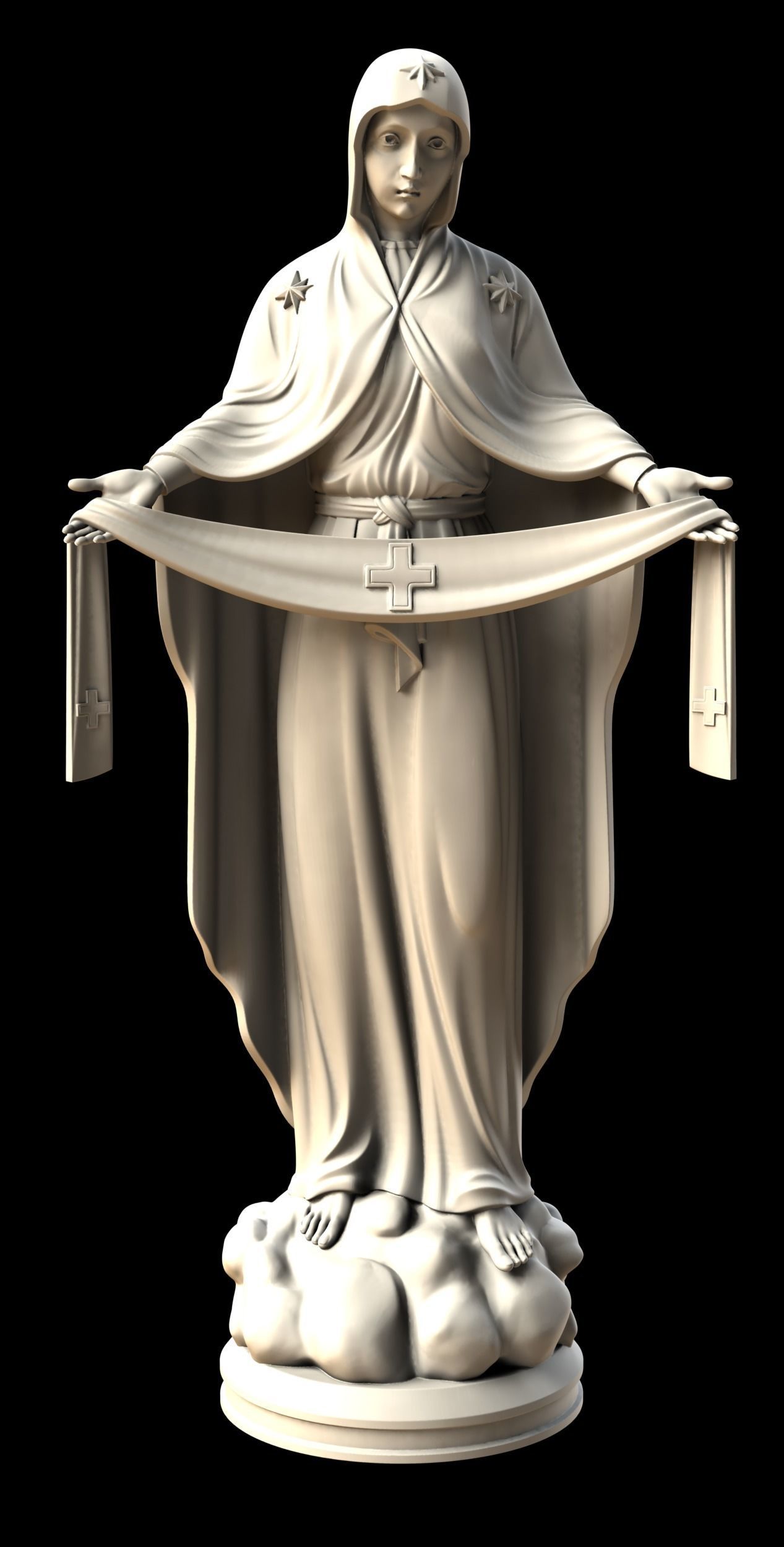 statue of Our Lady of the Intercession 3D model 3D printable | CGTrader