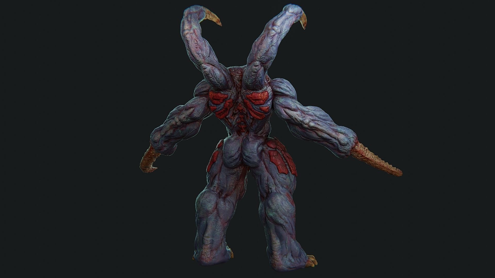 3D model Assault mutant character VR / AR / low-poly rigged animated ...