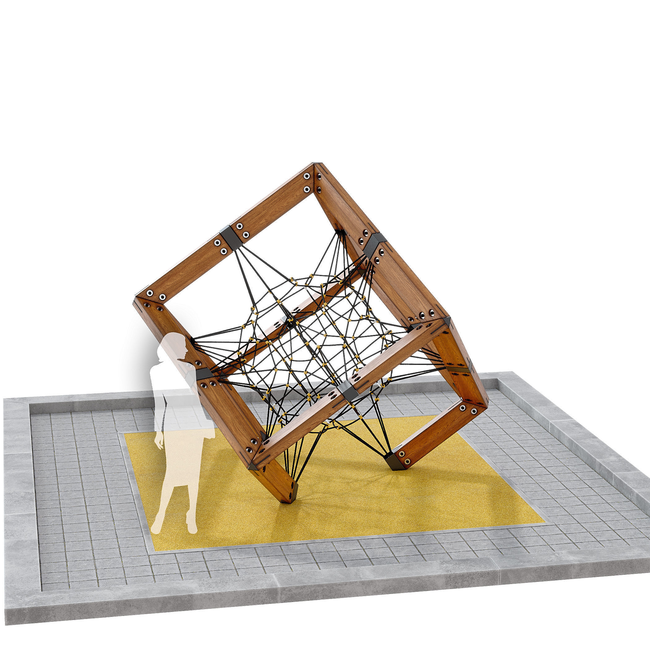 Children play rope complex Cube 3D model | CGTrader