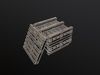 3D model Beveled stack of old universal pallets with 3 supports VR / AR ...