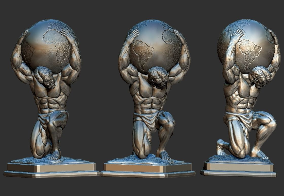 atlas statue 3D model 3D printable | CGTrader