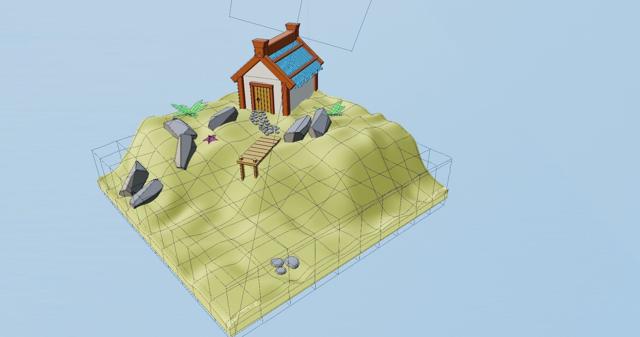 3D model scene house on the shore VR / AR / low-poly | CGTrader