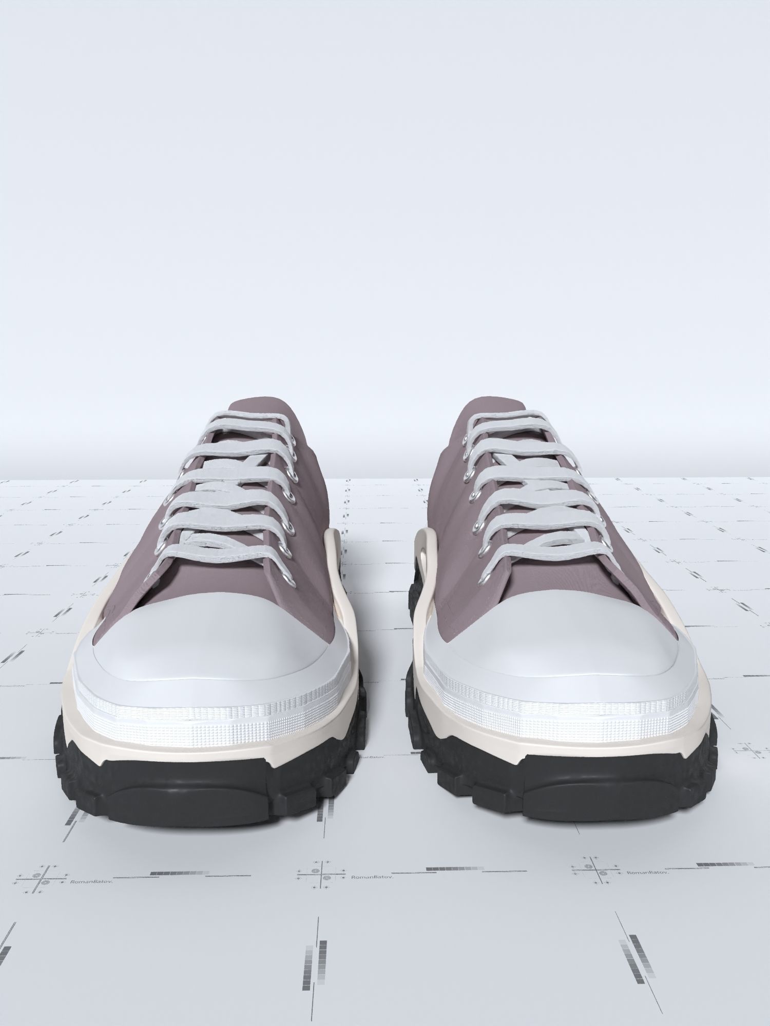 Pink Raf Simons Detroit Runner Sneakers 3D model | CGTrader