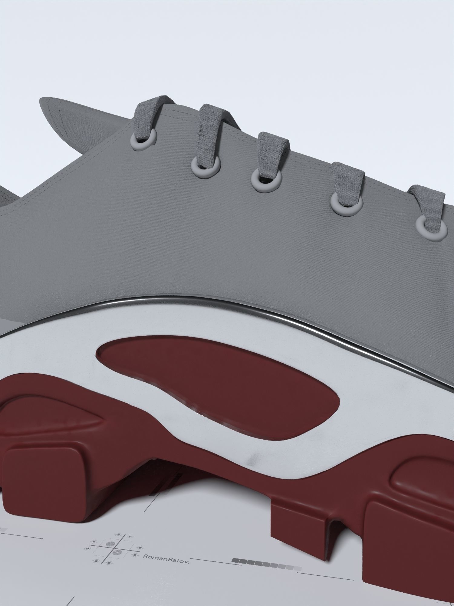 Grey Raf Simons Detroit Runner Sneakers 3D model 3D model | CGTrader