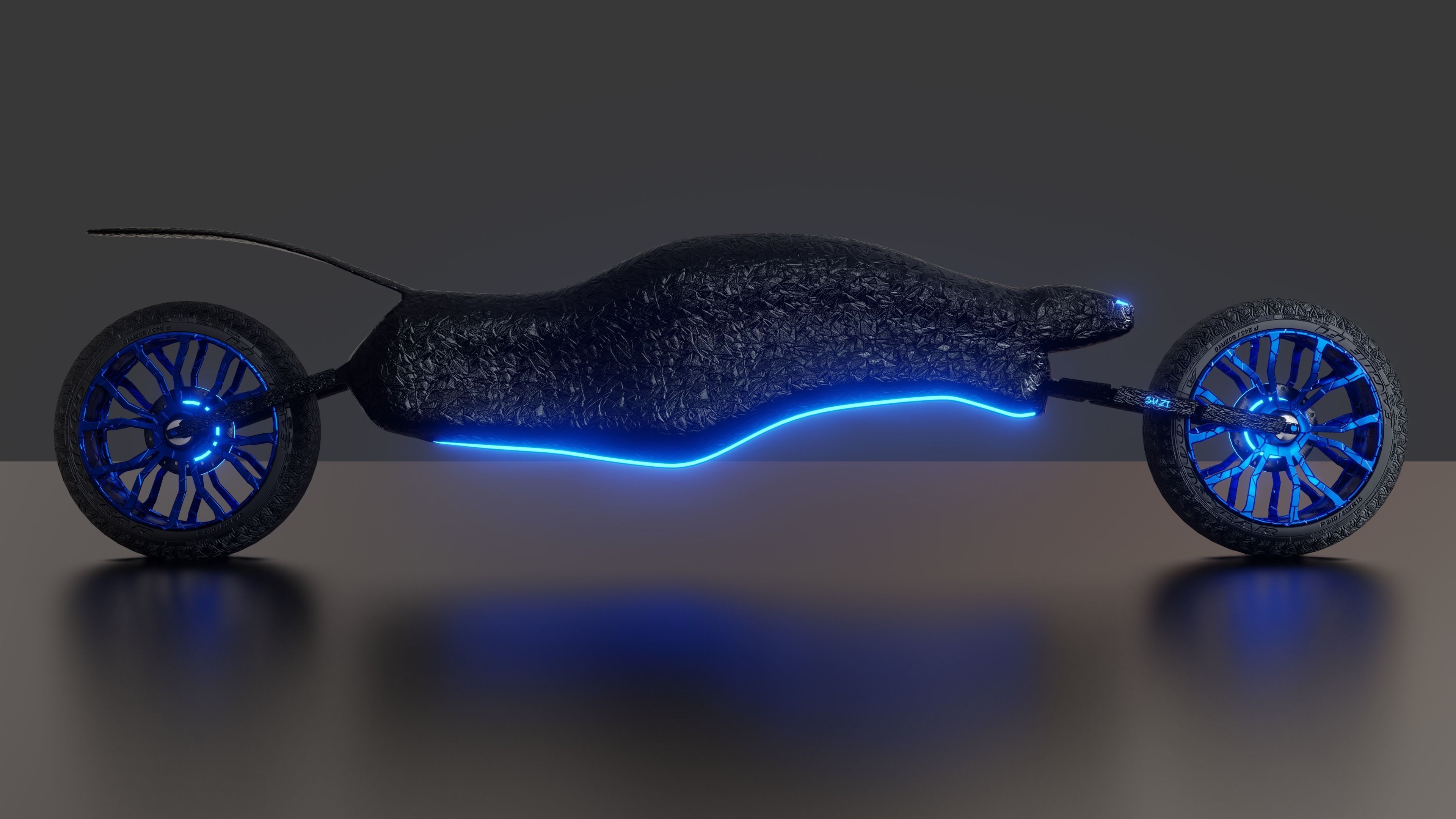 3D model Black Panther Unmanned Motorcycle VR / AR / low-poly | CGTrader