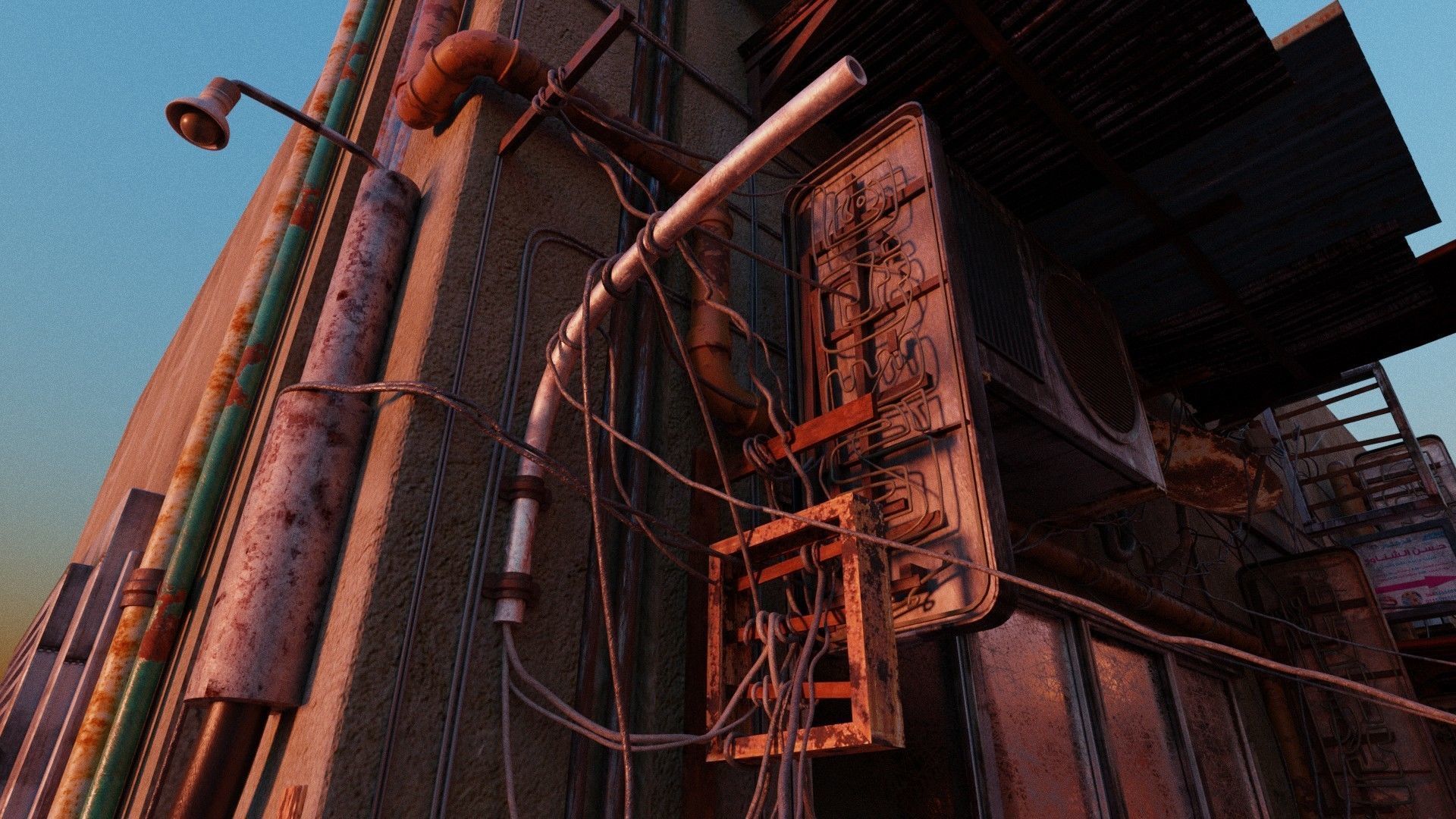 Cairo City Cyberpunk Streets - Animated Neon Signs - Day - Night 3D ...