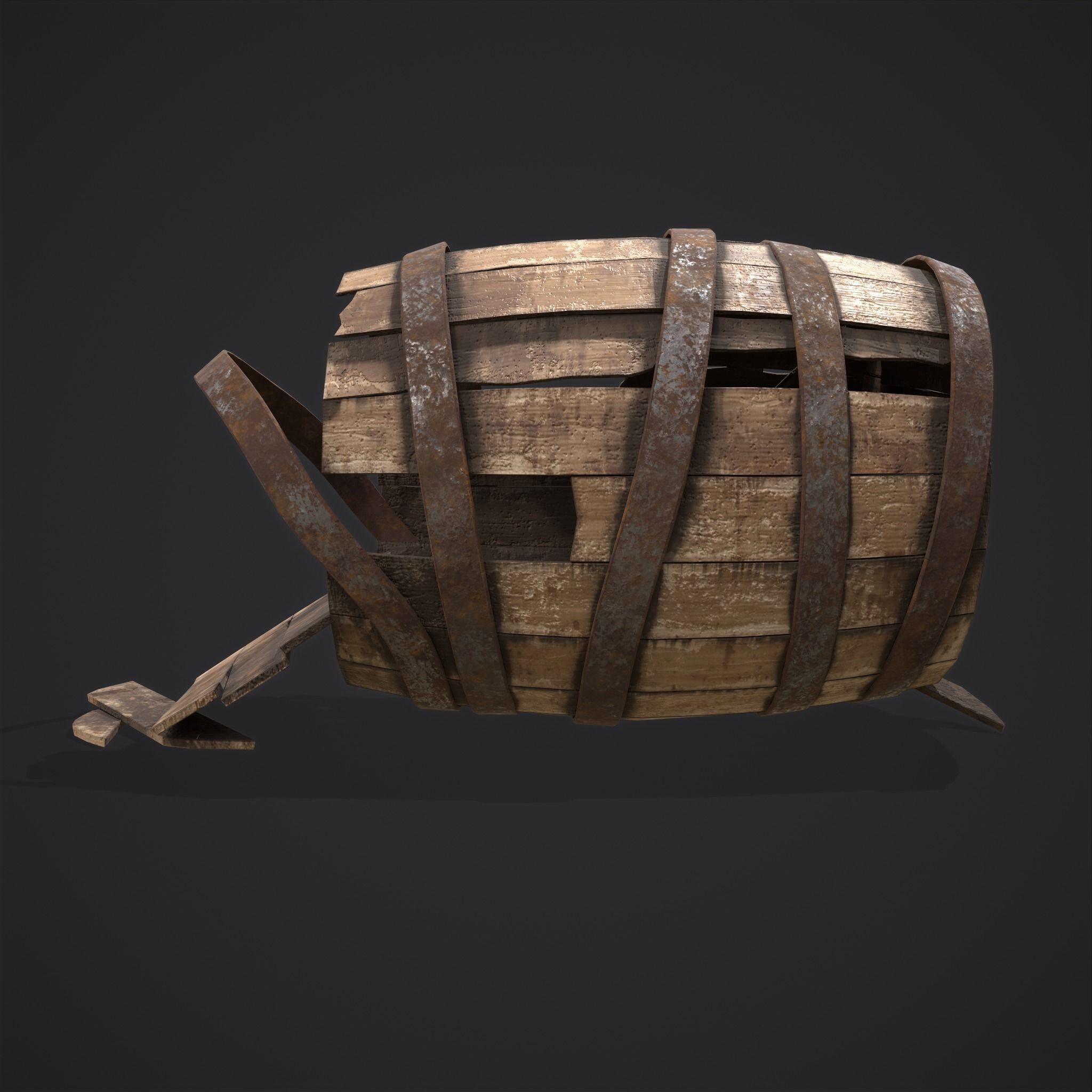 3D model Broken Barrel VR / AR / low-poly | CGTrader
