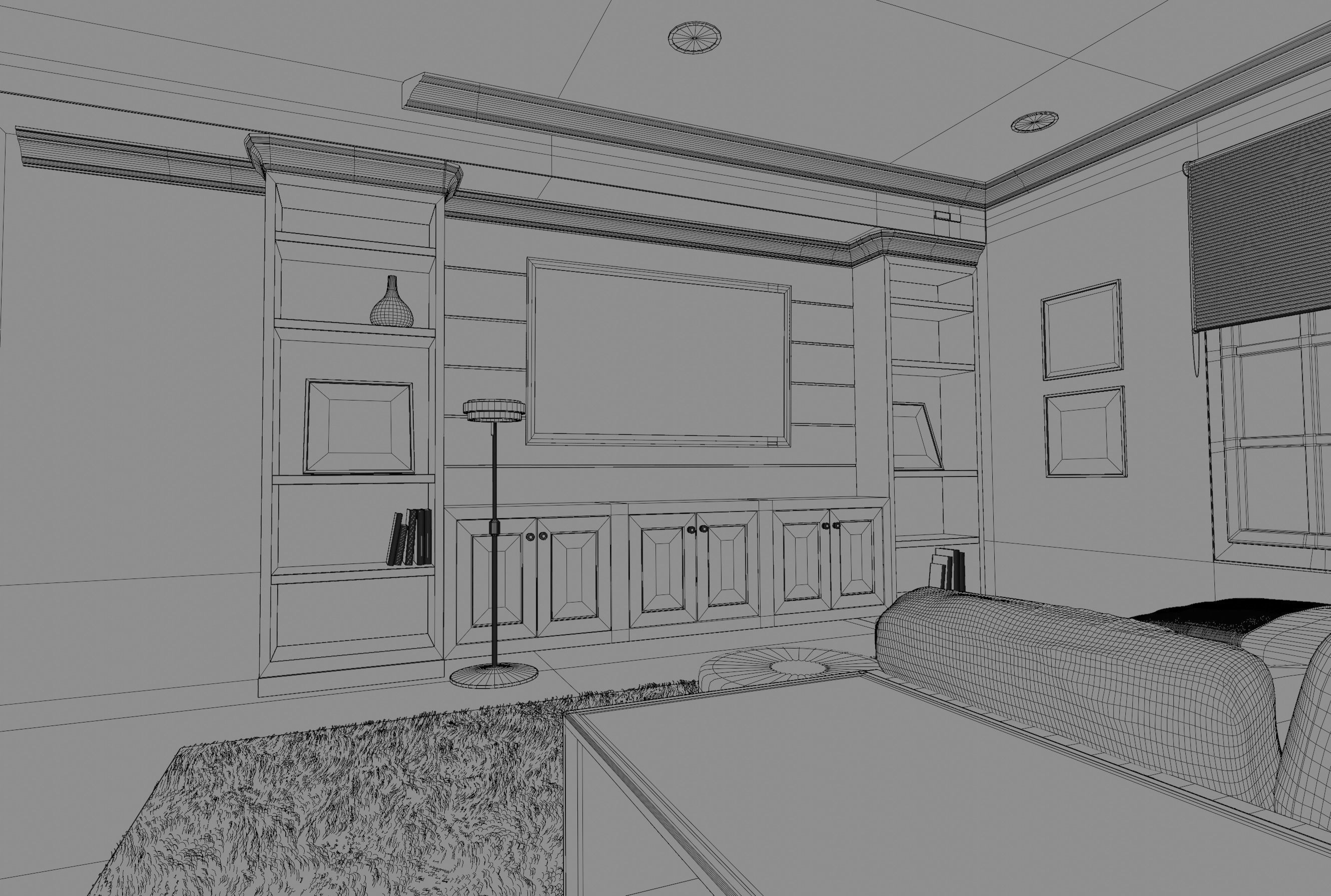 Interior Design with Tv Unit 3D model | CGTrader