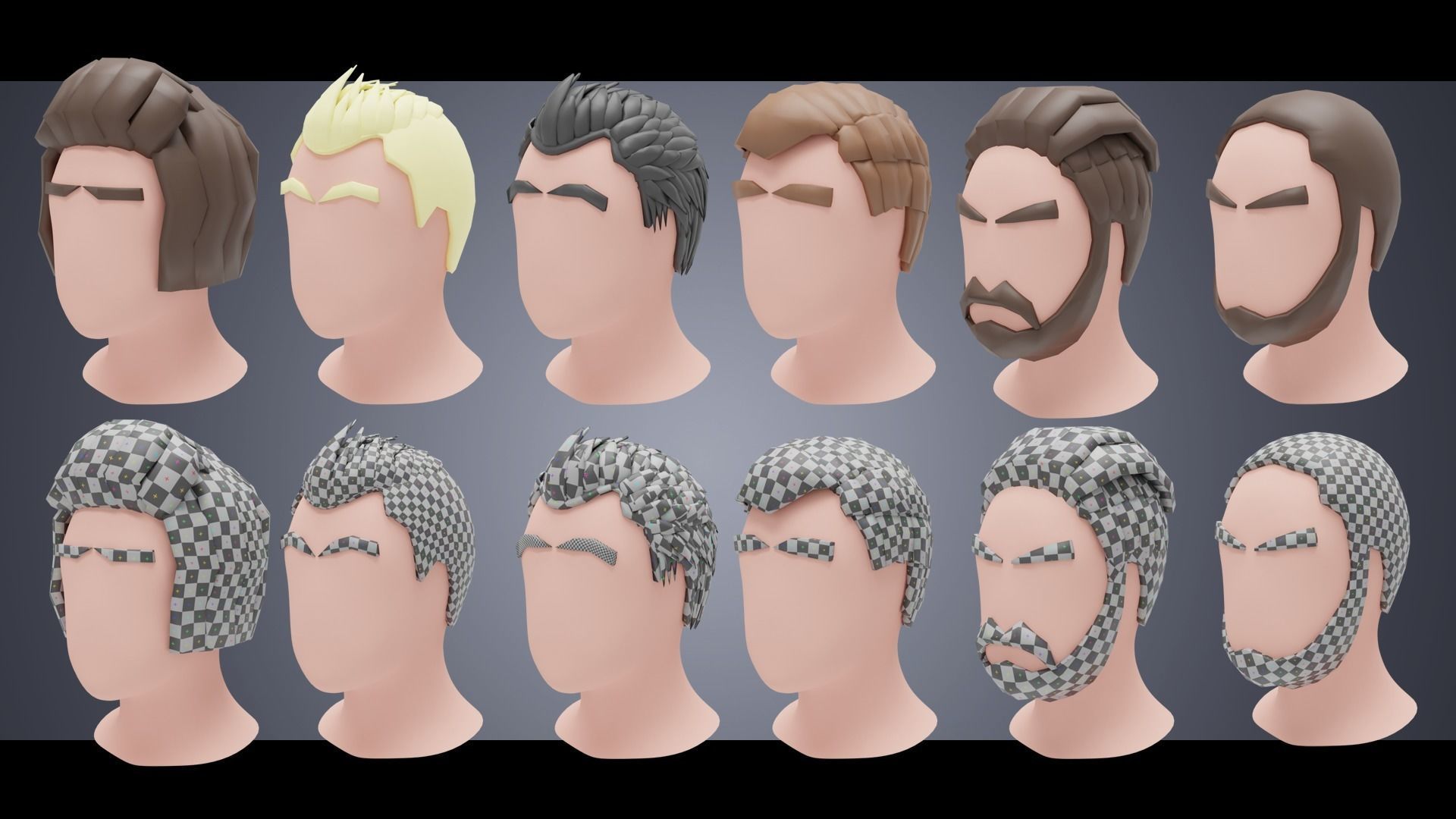 3D model Base Stylized Haircuts 86-90 VR / AR / low-poly | CGTrader