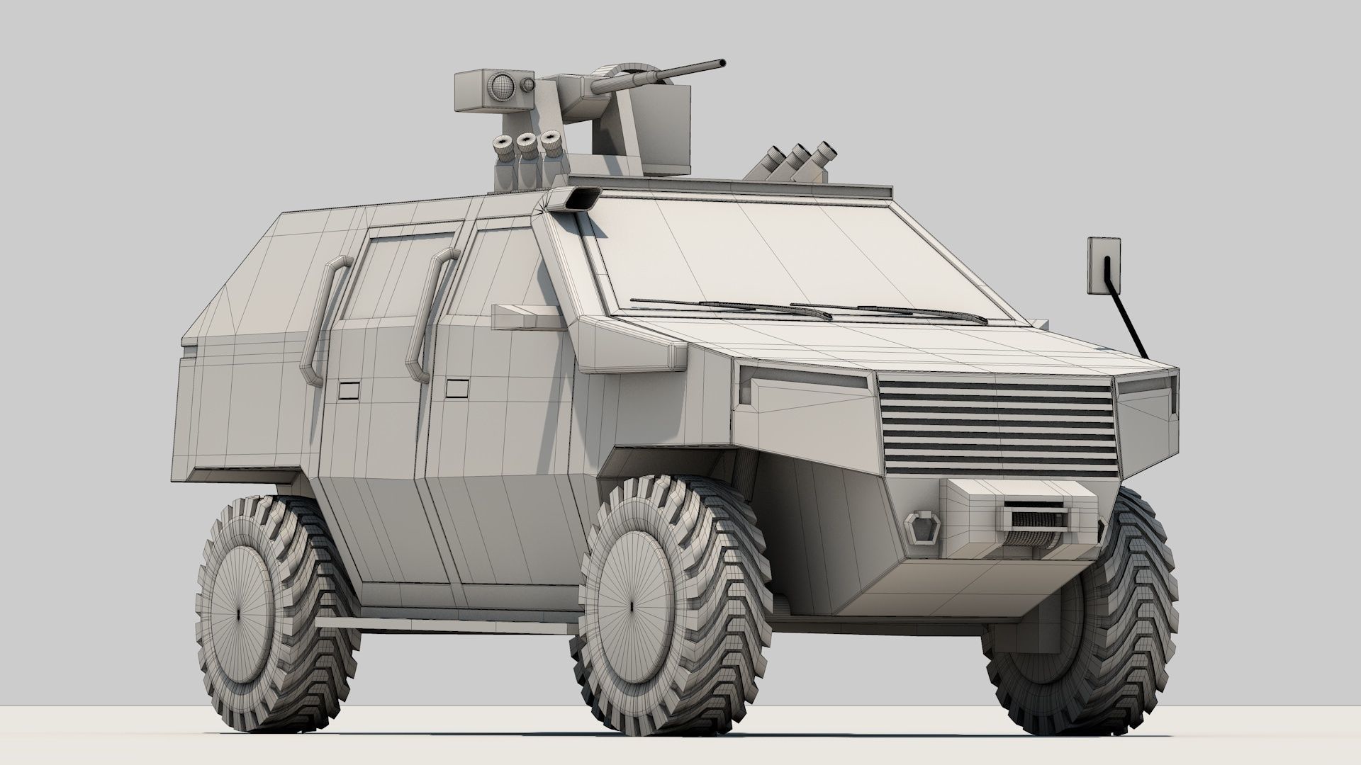 Lizard 4x4 Tactical Concept Reconnaissance RCWS 3D model | CGTrader