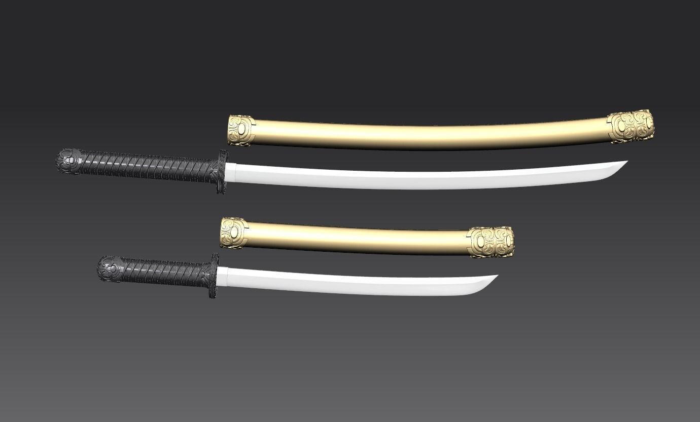 Samurai Katana Sword Blade 3D model ready print 3D model 3D printable ...