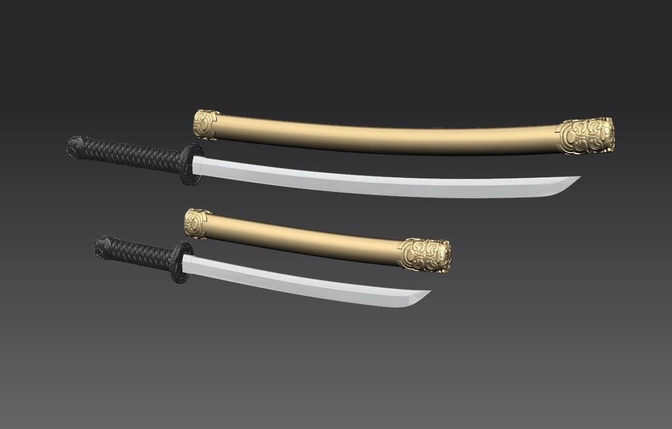 Samurai Katana Sword Blade 3D model ready print 3D model 3D printable ...