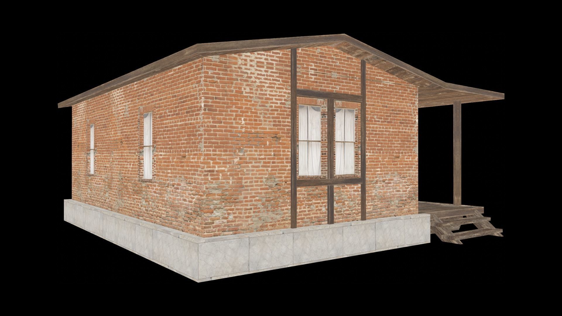 3D model Western Brick House VR / AR / low-poly | CGTrader