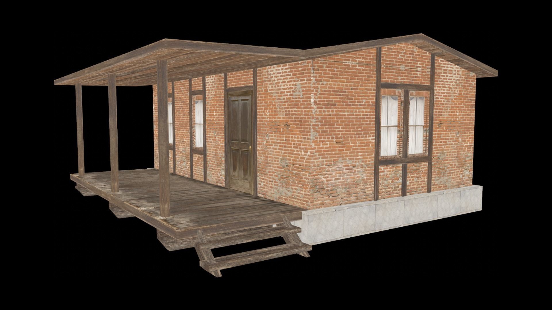 3D model Western Brick House VR / AR / low-poly | CGTrader
