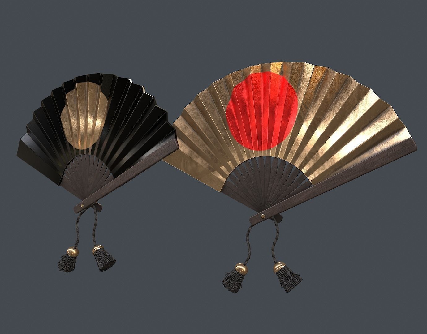 3D model Japanese War Fan Prop PBR VR / AR / low-poly | CGTrader