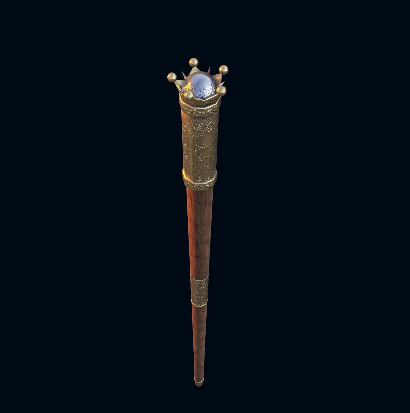 3D model Royal cane with gold engraved parts VR / AR / low-poly | CGTrader