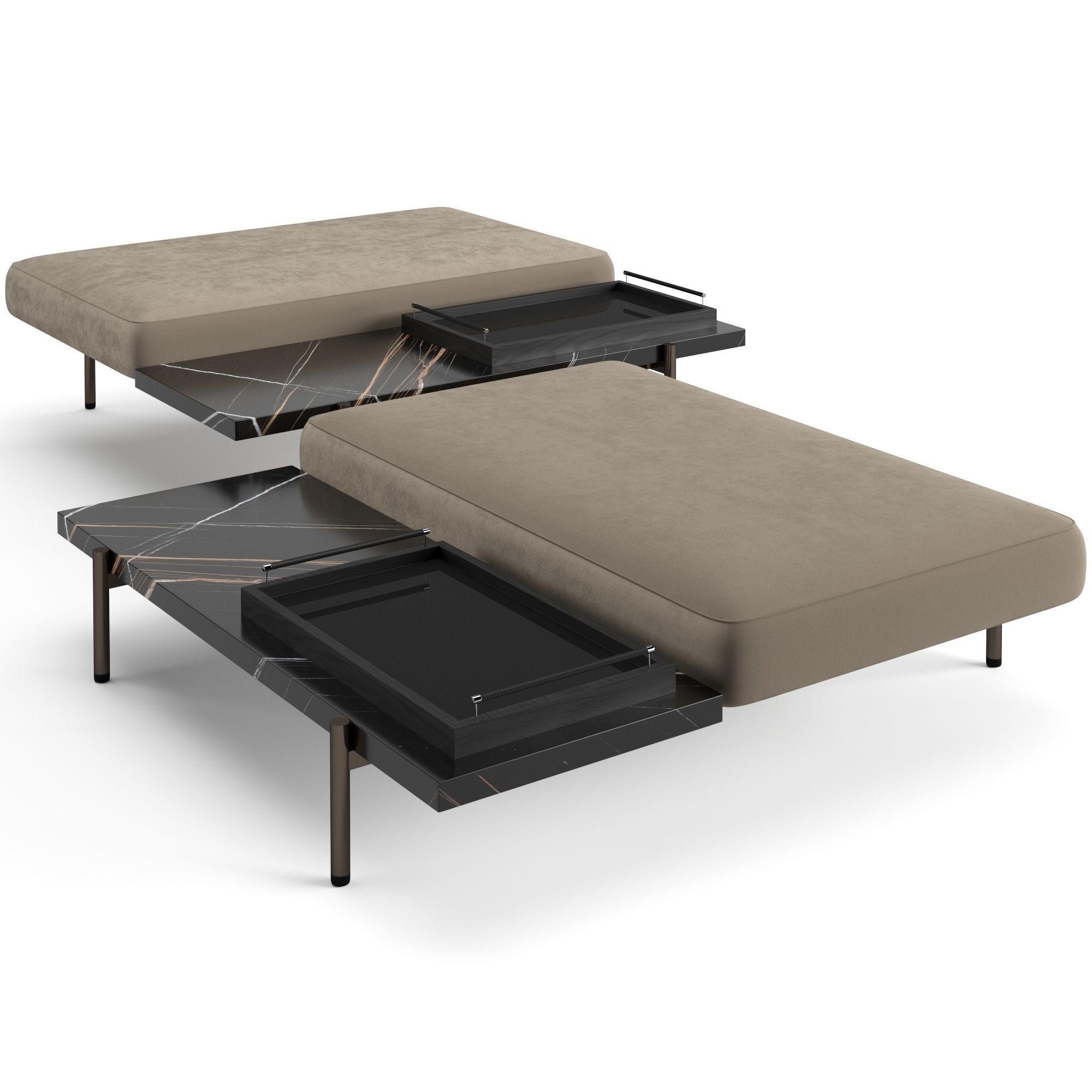 Minotti Superquadra benches set 3D model | CGTrader