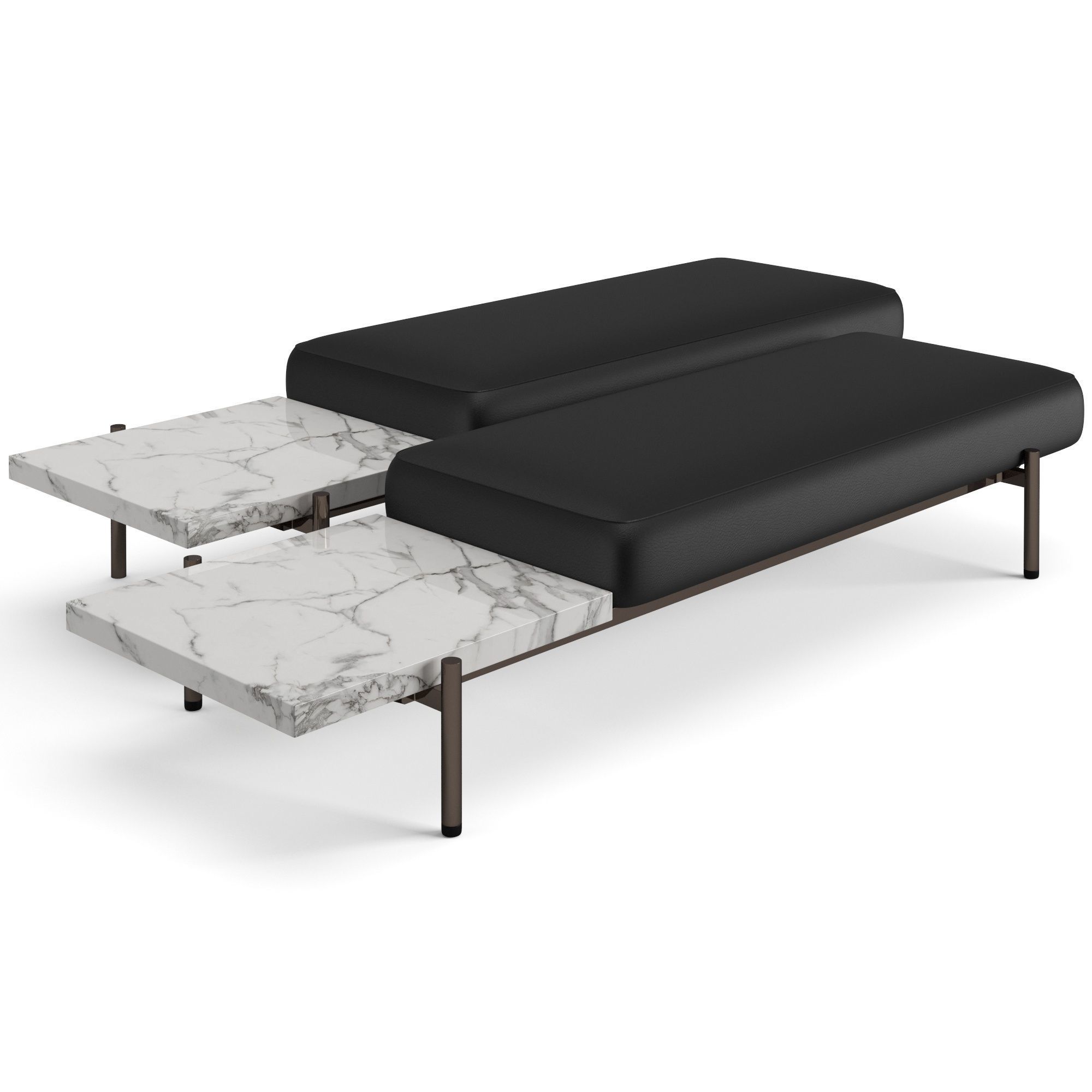 Minotti Superquadra benches set 3D model | CGTrader