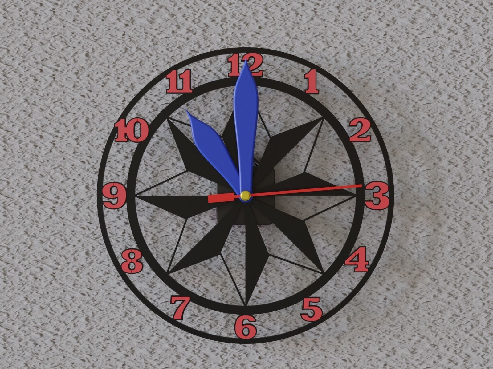 star wall clock 3D model 3D printable | CGTrader
