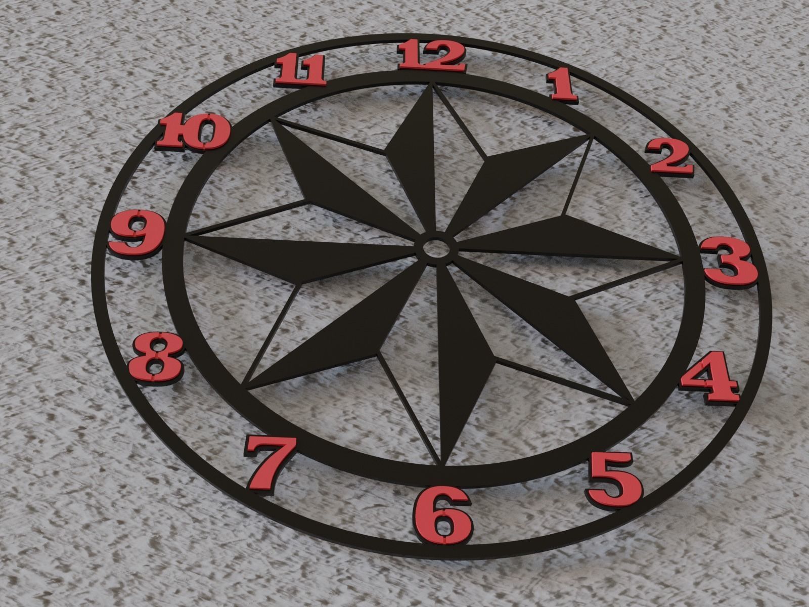 star wall clock 3D model 3D printable | CGTrader