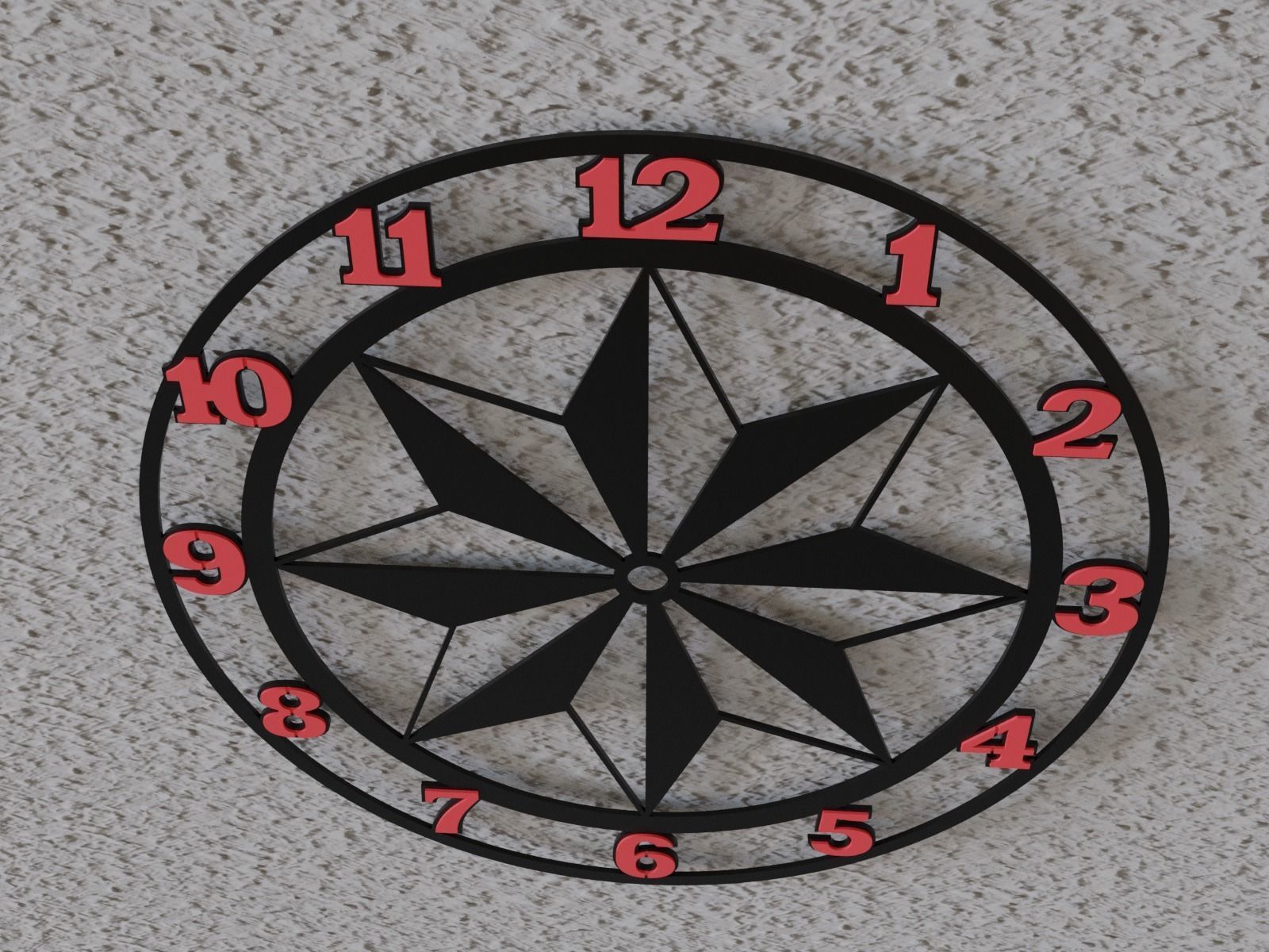 star wall clock 3D model 3D printable | CGTrader