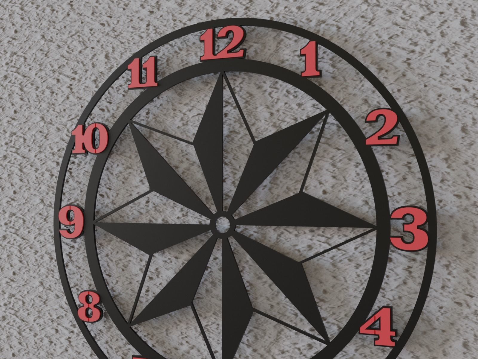 star wall clock 3D model 3D printable | CGTrader