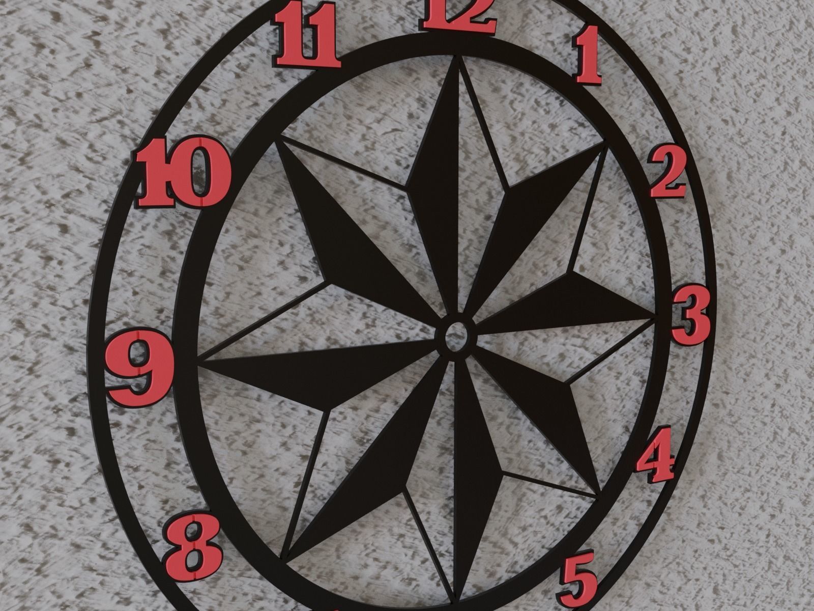 star wall clock 3D model 3D printable | CGTrader