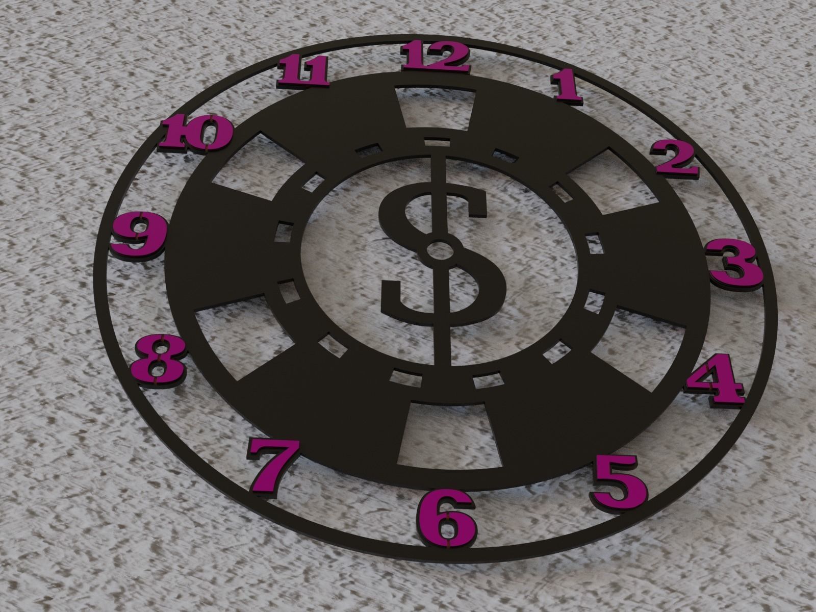 poker chips wall clock 3D model 3D printable | CGTrader