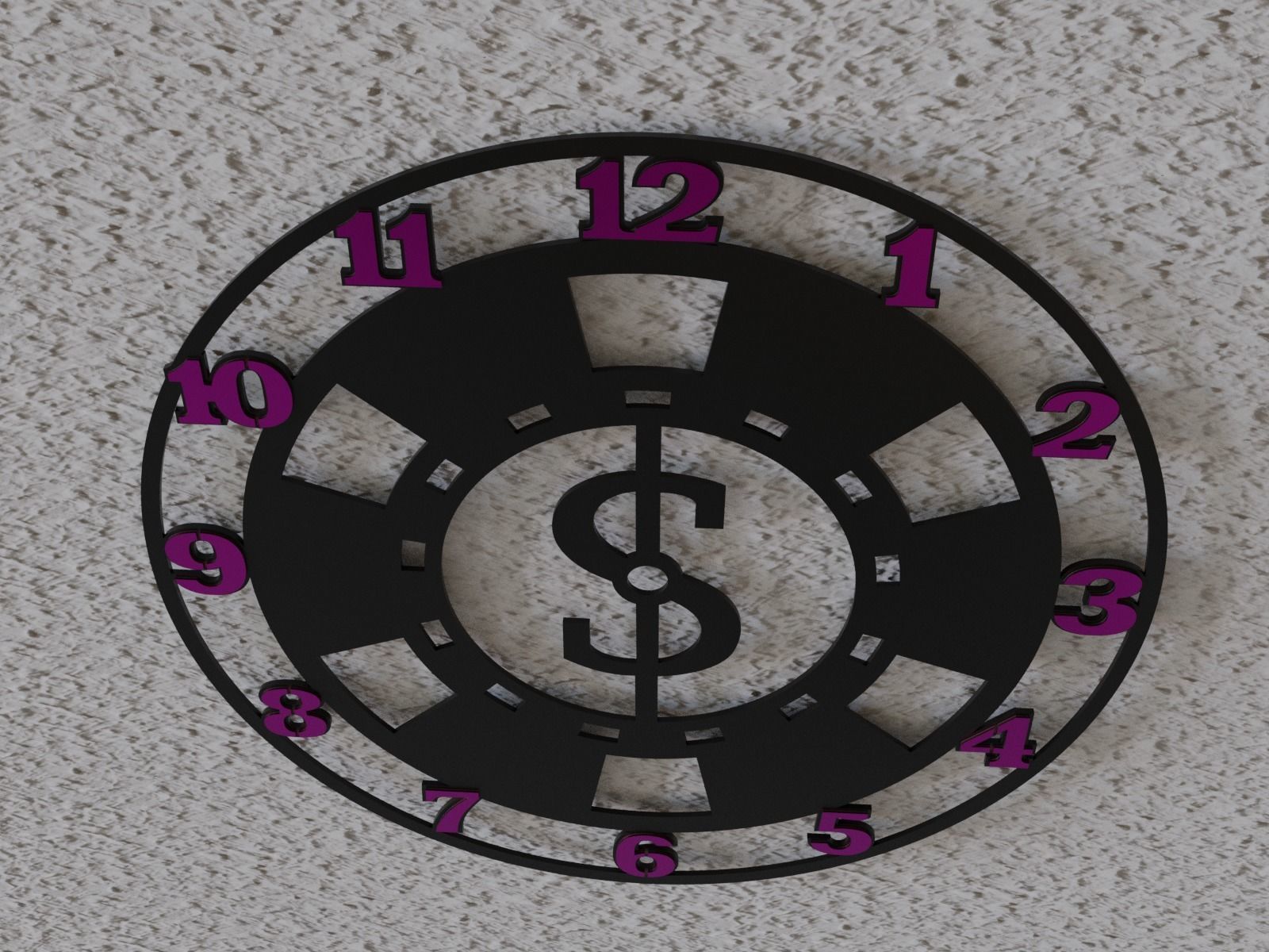 poker chips wall clock 3D model 3D printable | CGTrader
