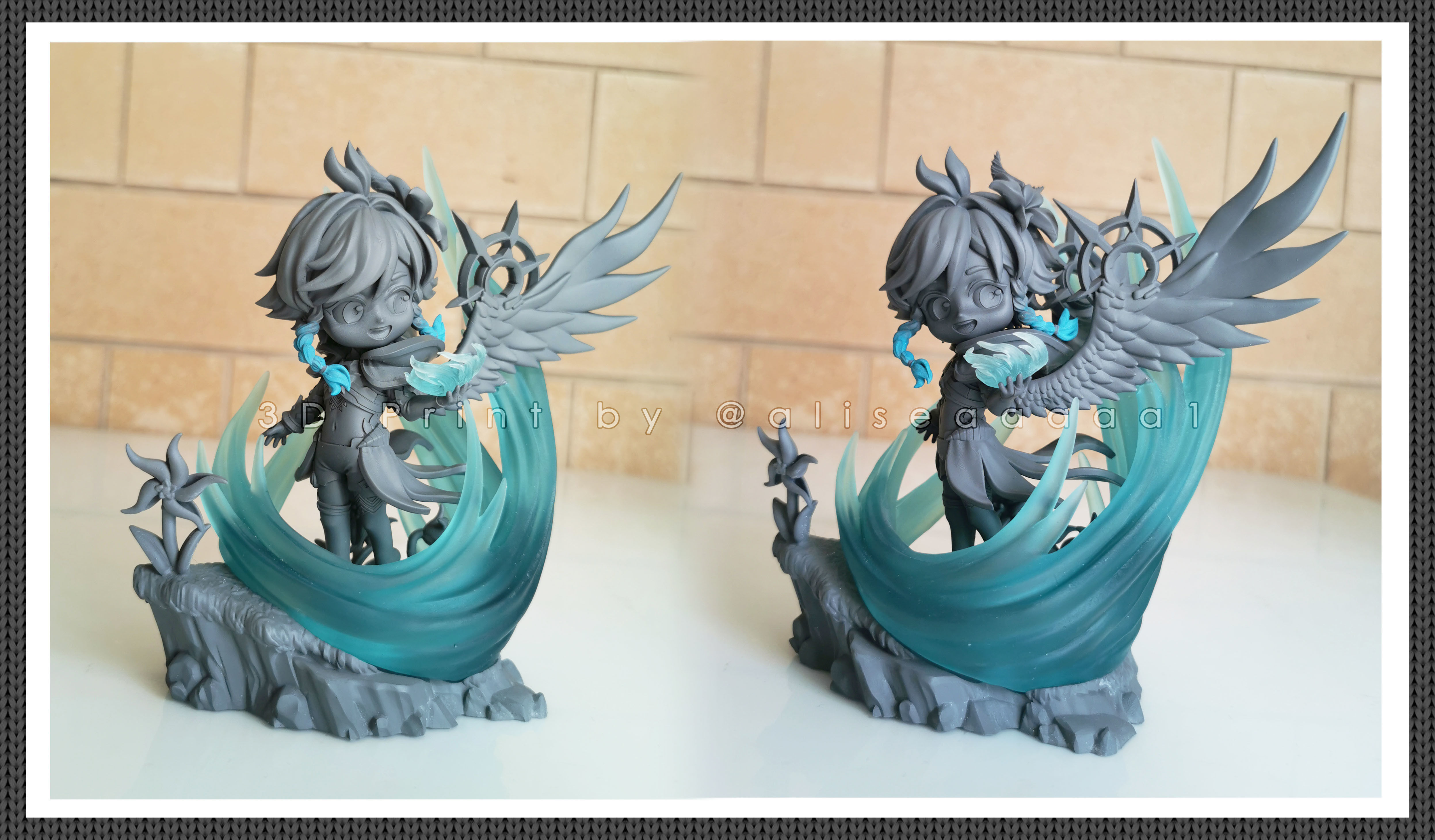Genshin Impact Archon Venti Chibi with Special Effect and Base 3D model ...