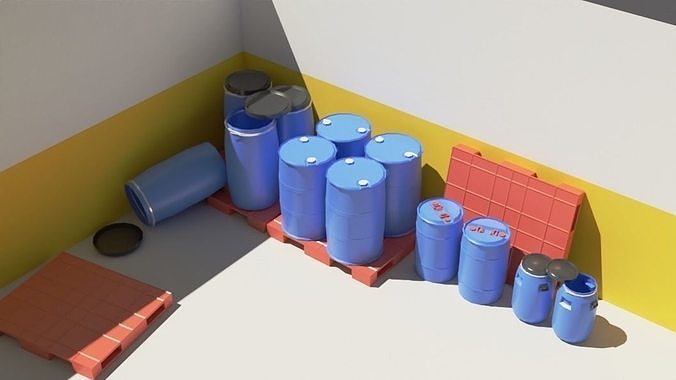 3D model Industrial Plastic barrels VR / AR / low-poly | CGTrader