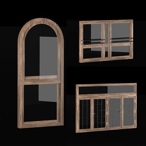 Modern Wooden windows 3D model | CGTrader