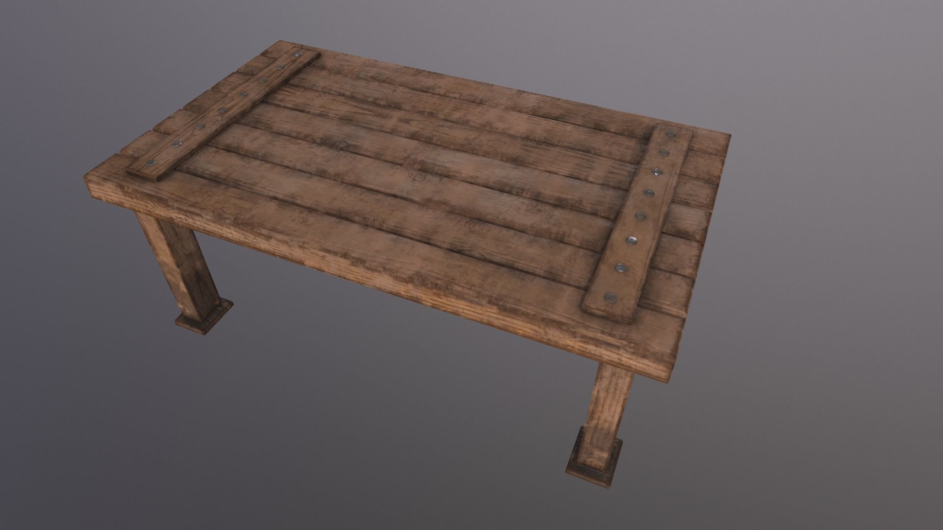 3D model Medieval wooden table with top mount VR / AR / low-poly | CGTrader