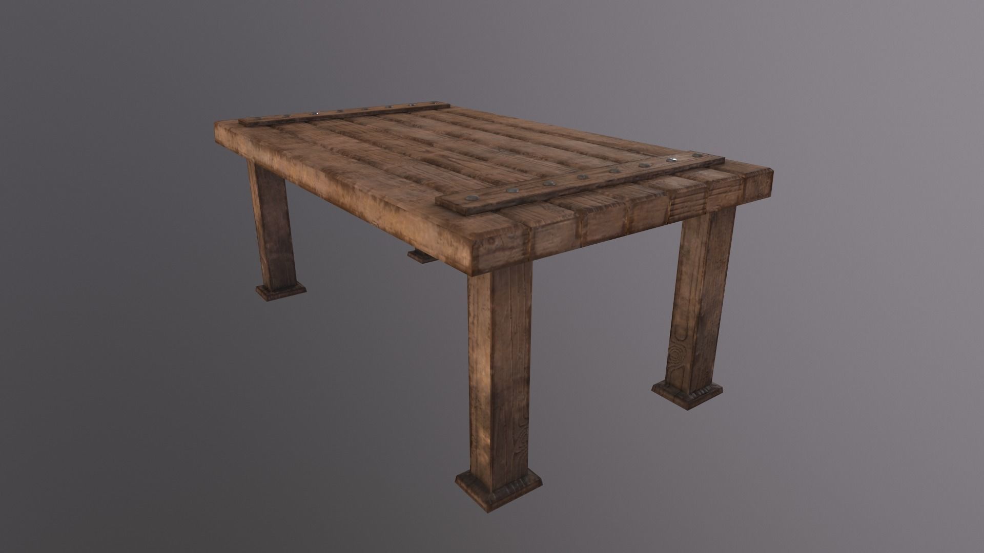 3D model Medieval wooden table with top mount VR / AR / low-poly | CGTrader