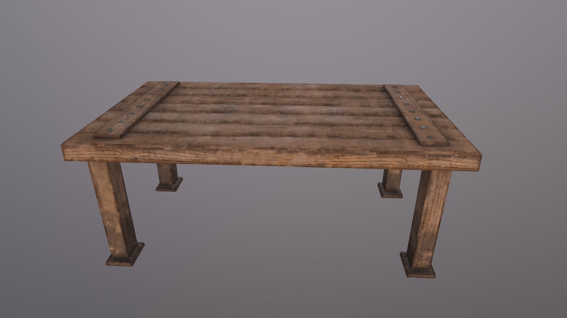 3D model Medieval wooden table with top mount VR / AR / low-poly | CGTrader