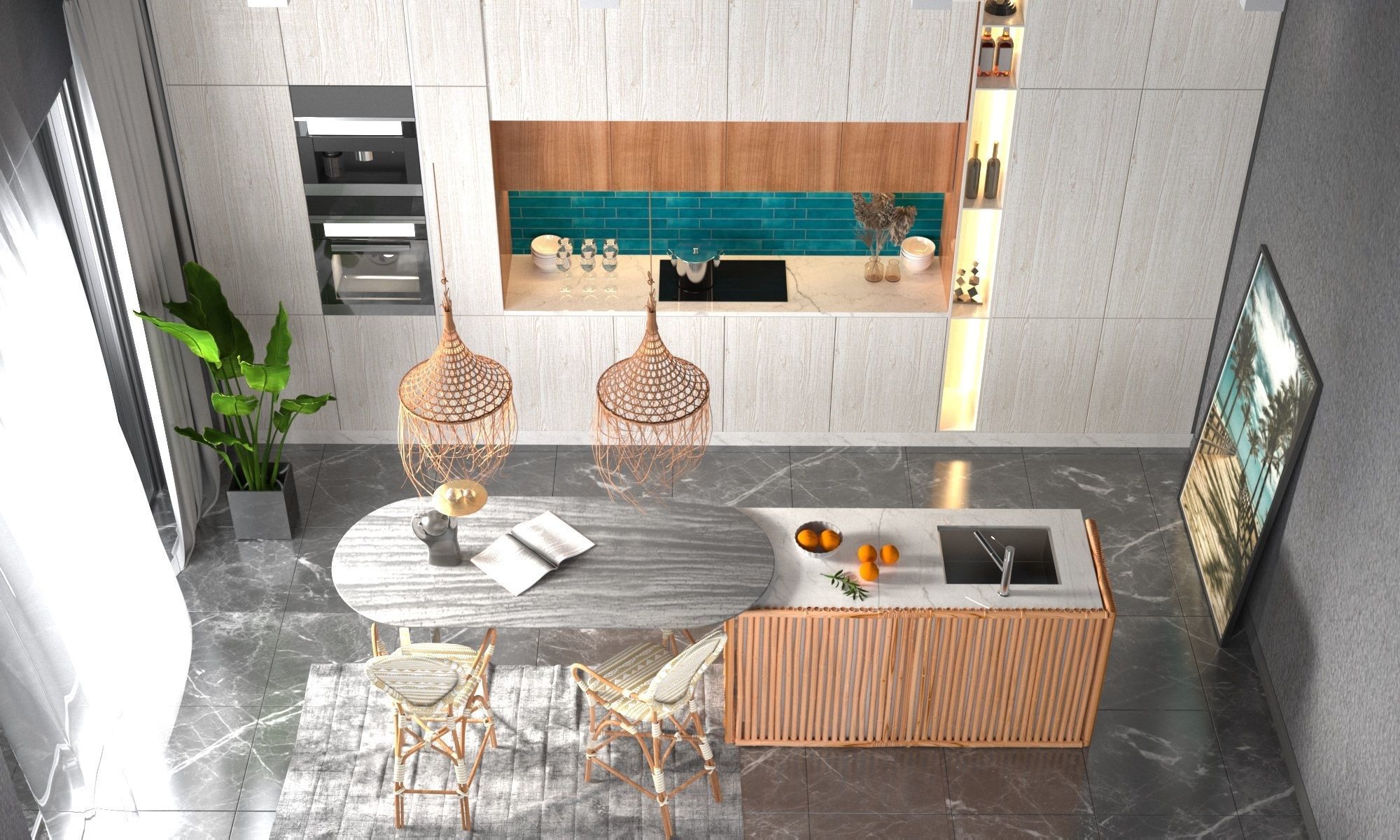 Modern Kitchens 3D model 3D printable | CGTrader