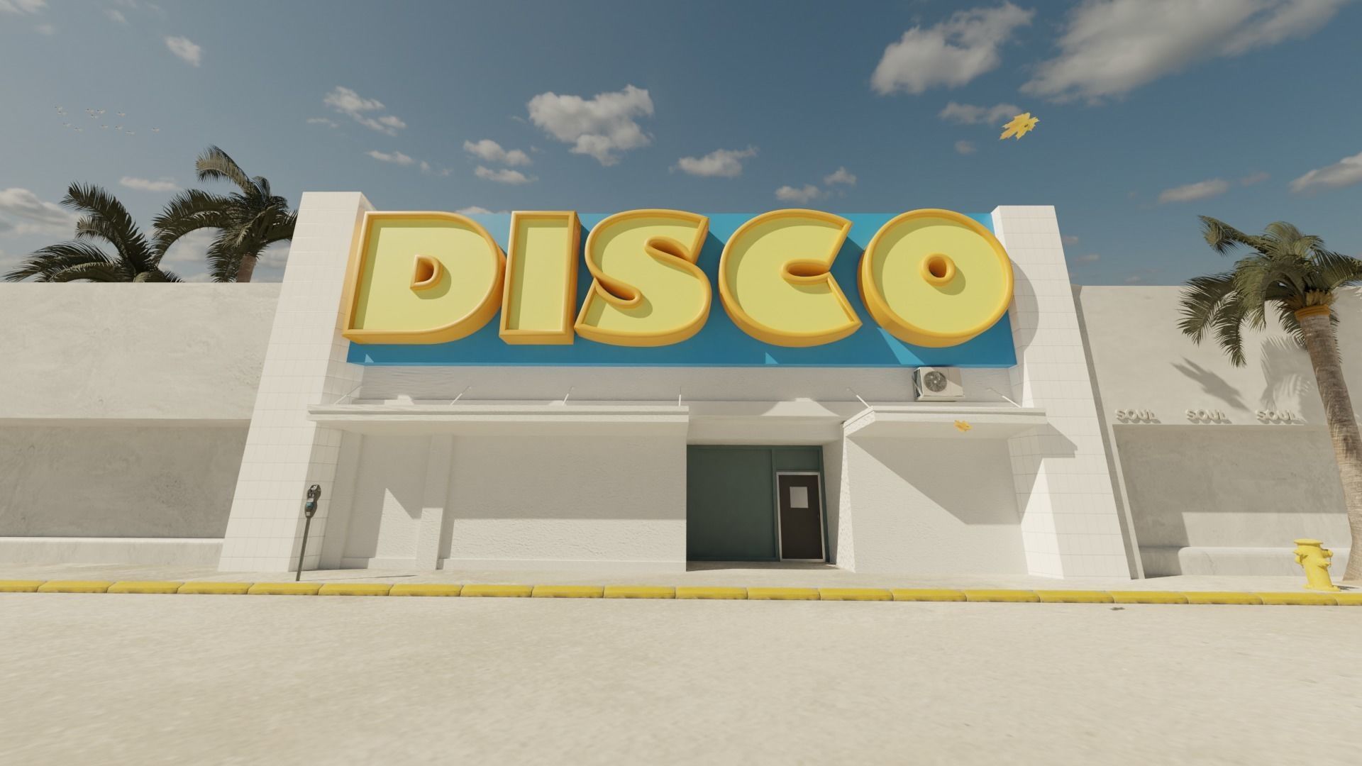 Disco Building from BTS-Dynamite MV free 3D model rigged | CGTrader