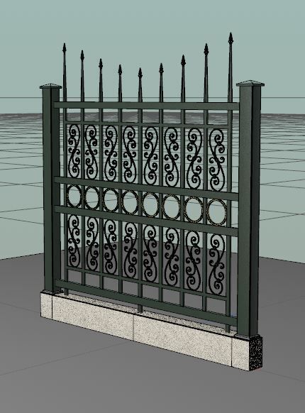 French Fence free 3D model | CGTrader