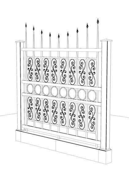 French Fence free 3D model | CGTrader