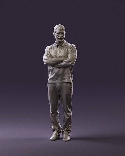 Man in black in close pose 0827 3D Print Ready 3D model 3D printable ...