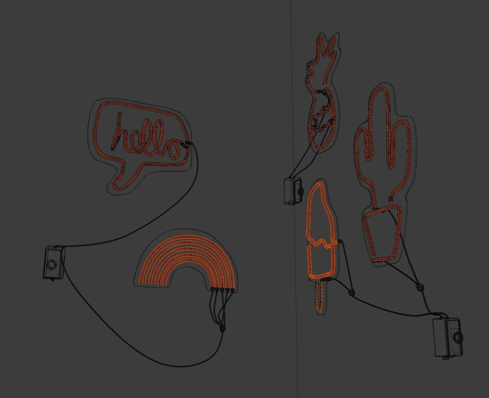 Summer vibe Neons free VR / AR / low-poly 3D model animated | CGTrader