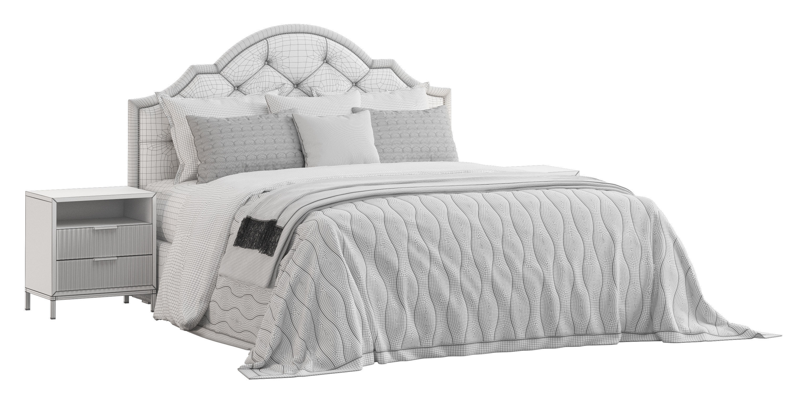 Bassett Bonnet Qween Headboard Bed 3D model | CGTrader